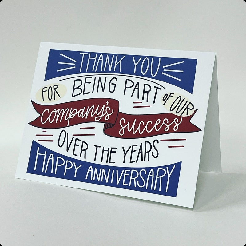 Blank Work Anniversary Card - Etsy