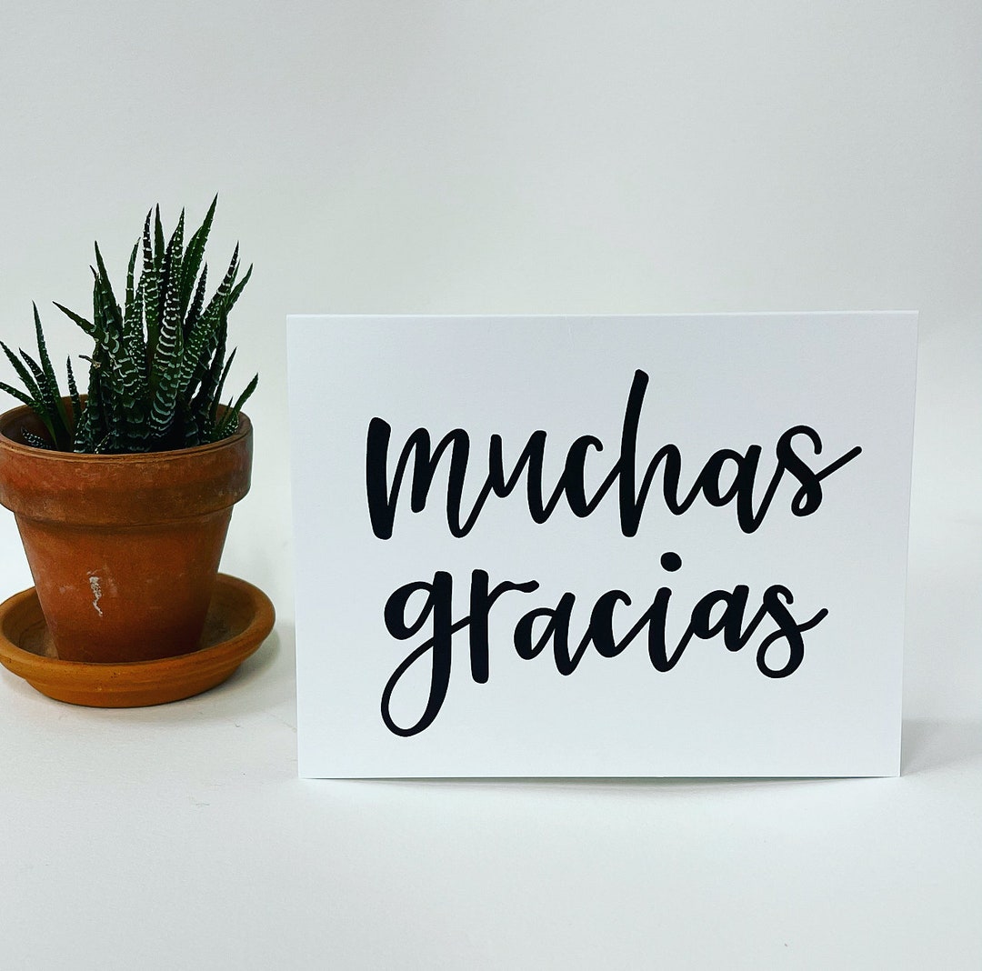 Muchas Gracias Thank You Greeting Card Spanish - Etsy