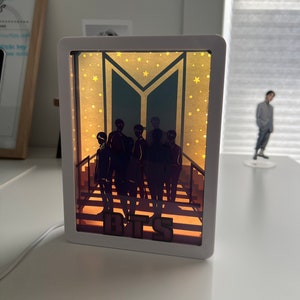 BTS With Logo Lightbox || 3D Papercut Lightbox || Shadow Box || Night ...