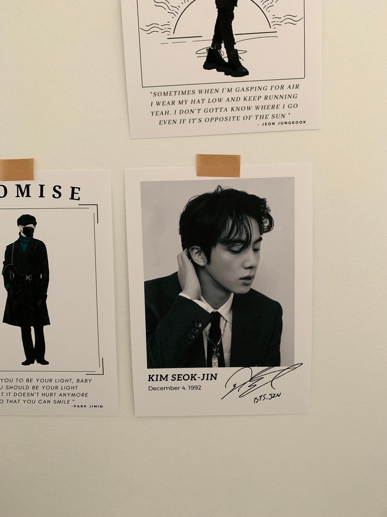 BTS Jin Art Print With His Signature for Decorating Room Wall - Etsy
