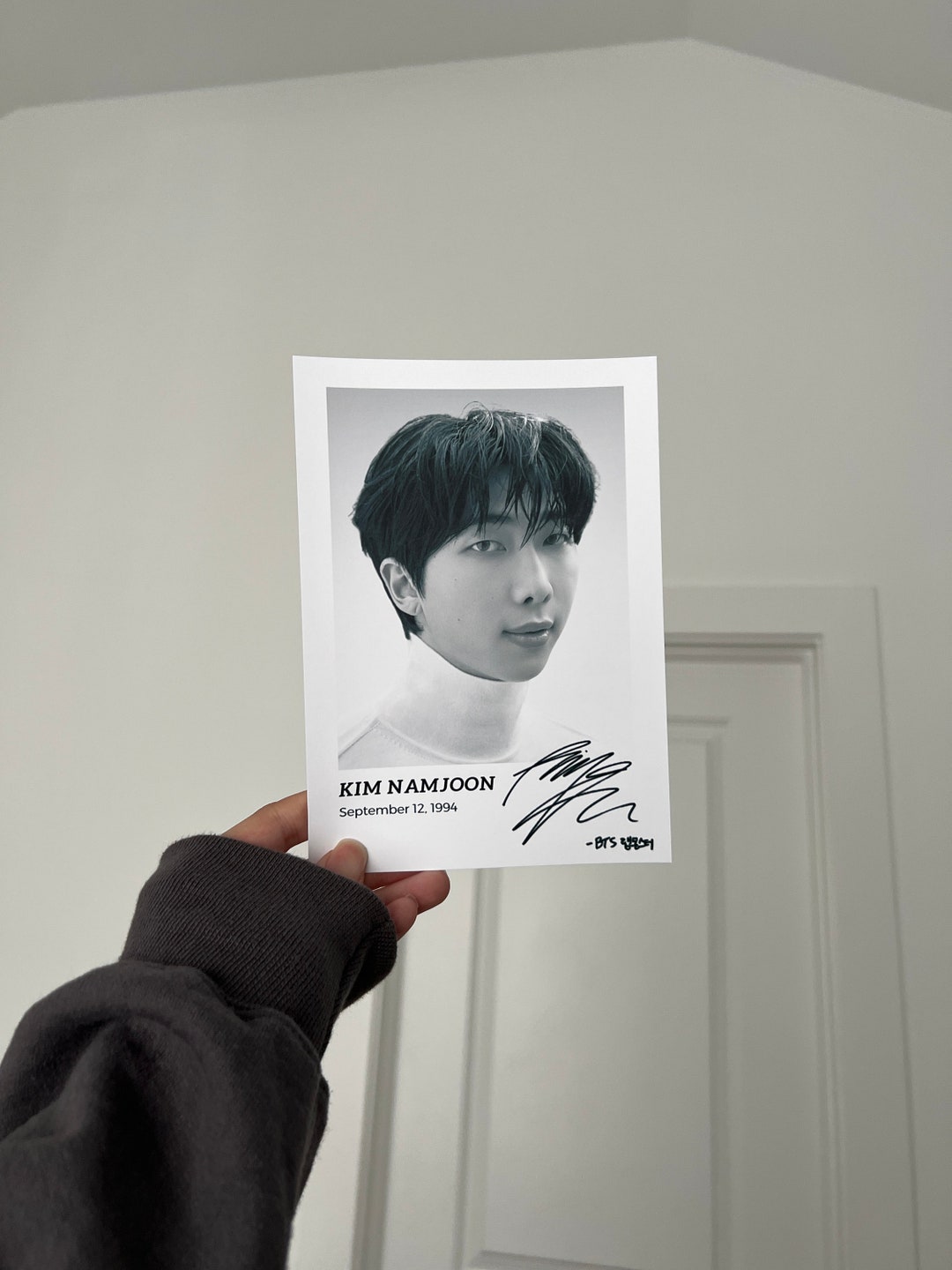 BTS RM Art Print With His Signature for Decorating Room Wall || Aesthetic and Minimalist ...