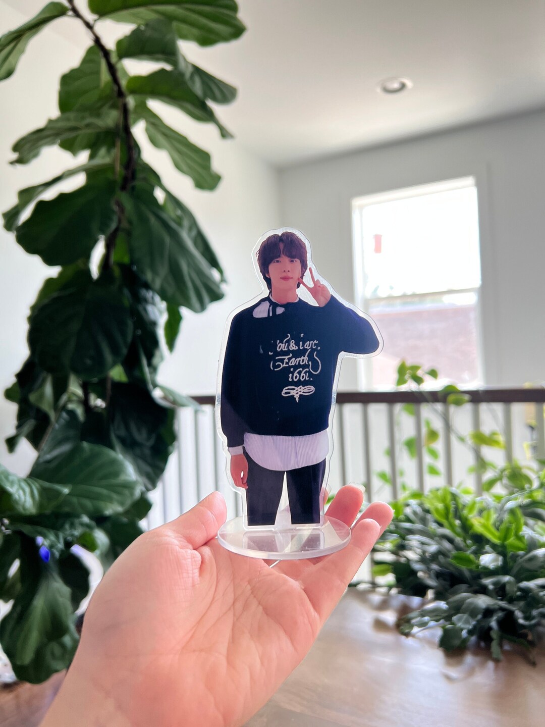 Jin With a Peace Sign Acrylic Standee 15cm Tall - Etsy