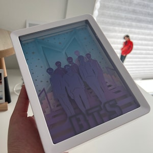 BTS With Logo Lightbox || 3D Papercut Lightbox || Shadow Box || Night ...
