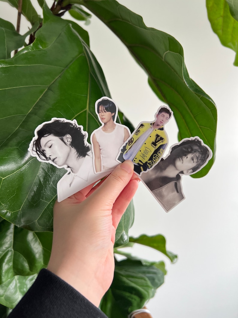 BTS Stickers 3 Long Curly Hair Suga Long Curly Hair - Etsy
