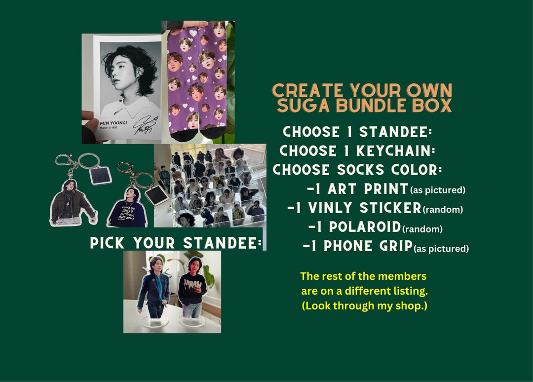 BTS Suga Bundle Box Comes With Standee Socks Keychain - Etsy