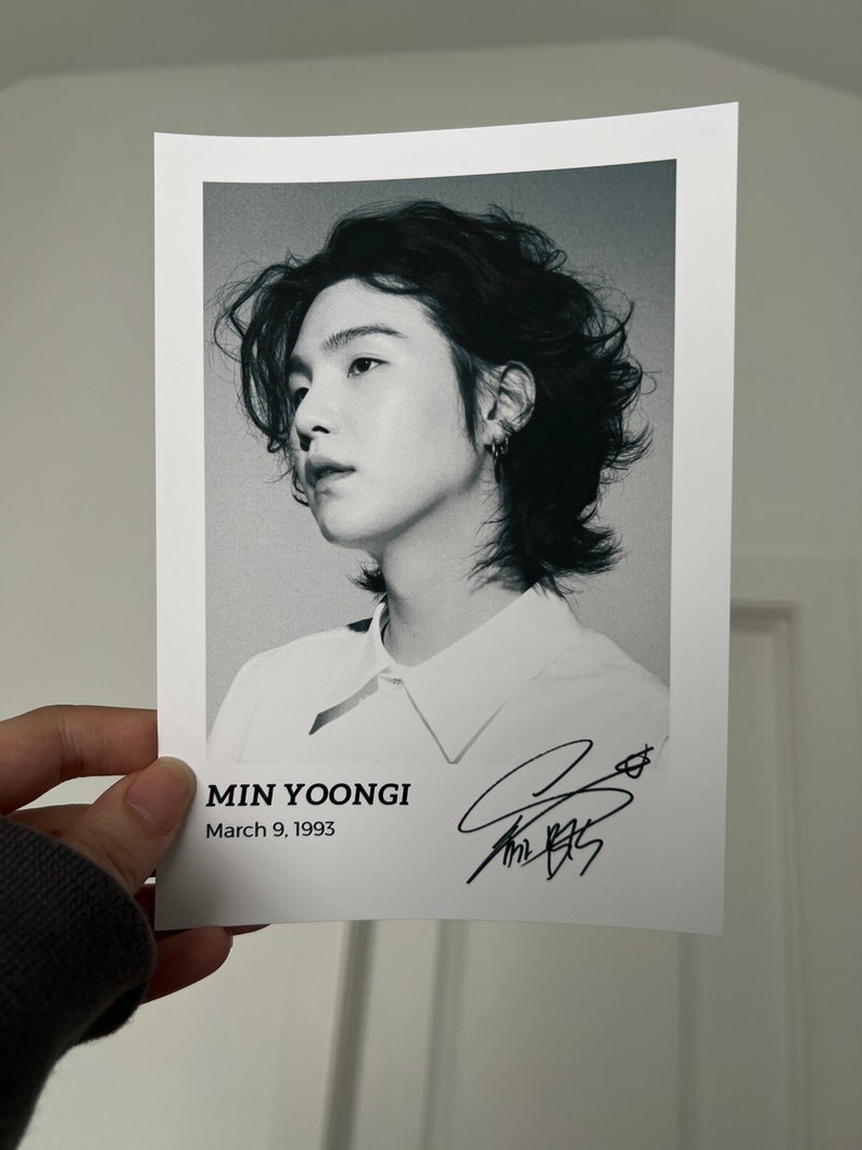 BTS SUGA Art Print With His Signature for Decorating Room Wall ...