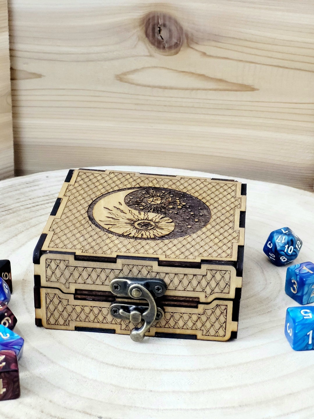 Square Latching Dice Box/vault Ying Yang Dice - Etsy