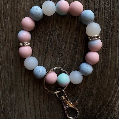 Silicone Bead Wristlet /key Ring / Wristlet Keychain / | Etsy