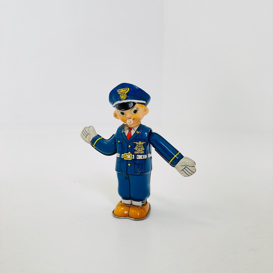 T.N. Nomura Modern Toys Police Traffic Cop Tin Wind-up Toy Ah-22 - Etsy
