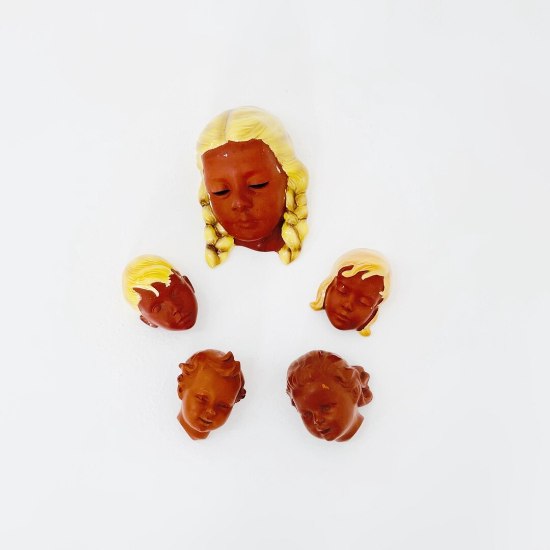 Set of 5 Vintage Head Wall Masks Decoration Cortendorf West Germany ...