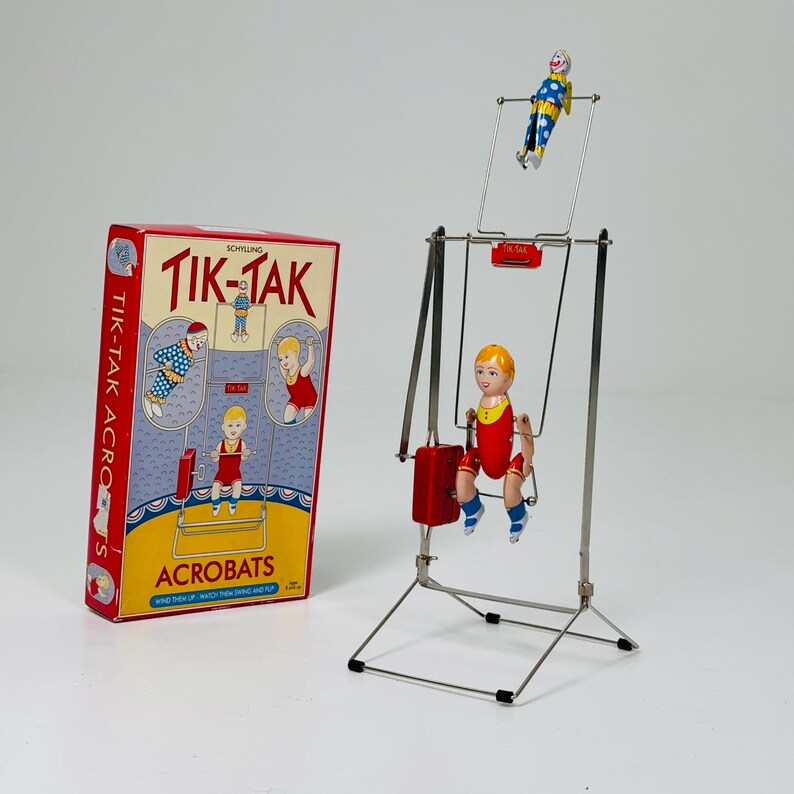 Vintage Schylling Tik-tak Acrobats Tin Toy | Wind-up Circus Acrobat ...