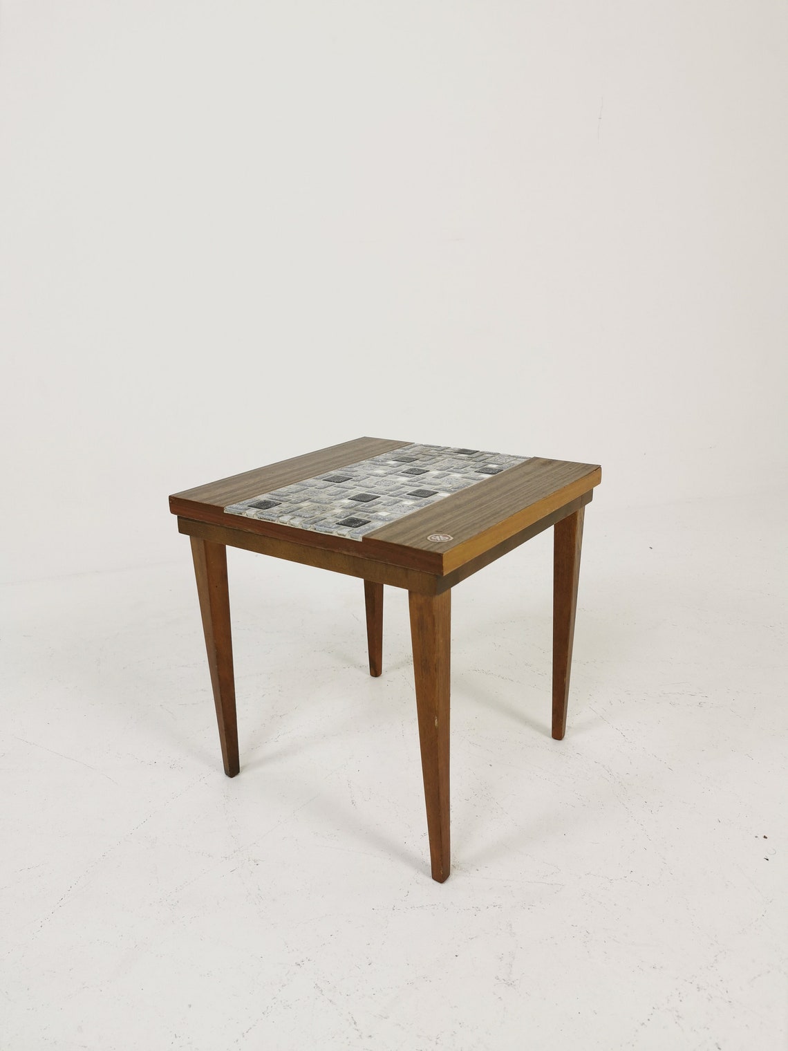 60s-70s Mosaic Plant Table, Side Table Midcentury Plant Riser With ...