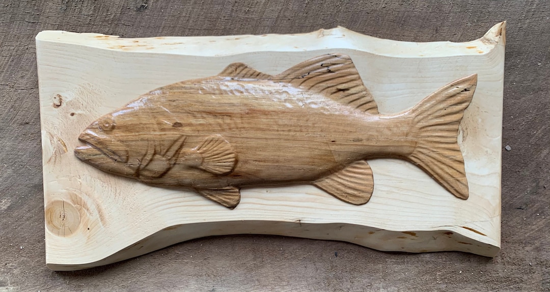 Fish Decor, Wood Carving, Wood Carving Wall Art,wood Carving Art, Fish Wood Carving, Wall ...