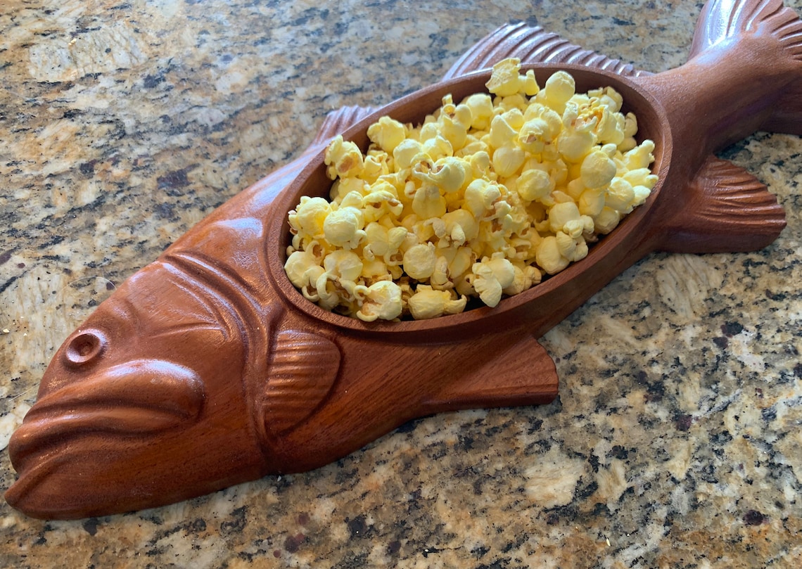 Fish Wood Carving/Largemouth Bass/ Serving Platter/Wood | Etsy