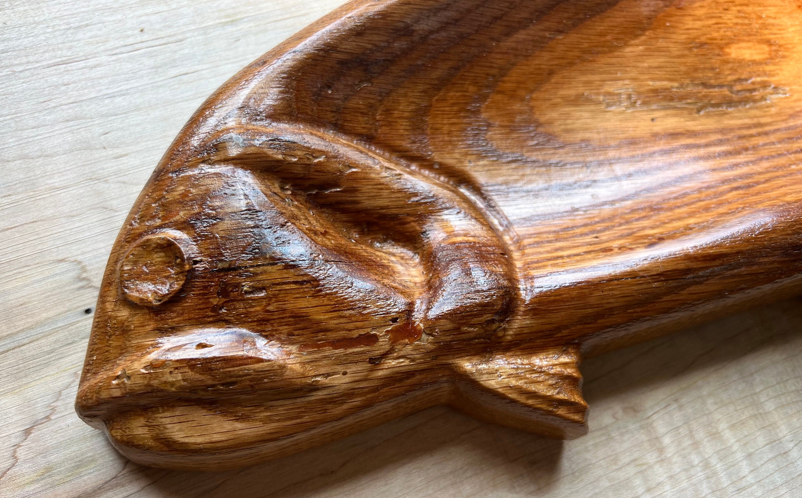 Incredible Trout/fish Carving From a Wormy White Oak, Fish Carving ...