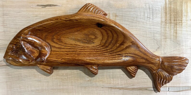 Incredible Trout/fish Carving From a Wormy White Oak, Fish Carving ...