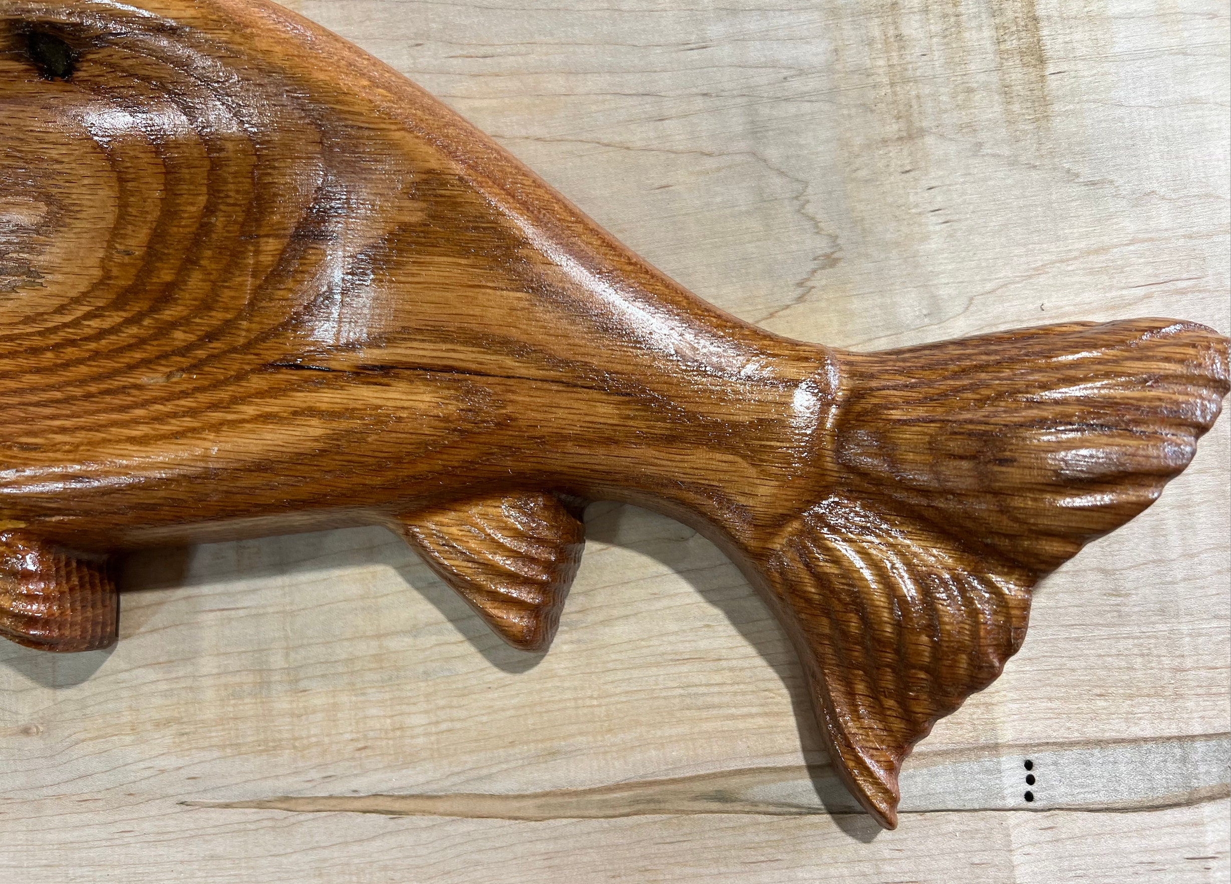 Incredible Trout/fish Carving From a Wormy White Oak, Fish Carving ...