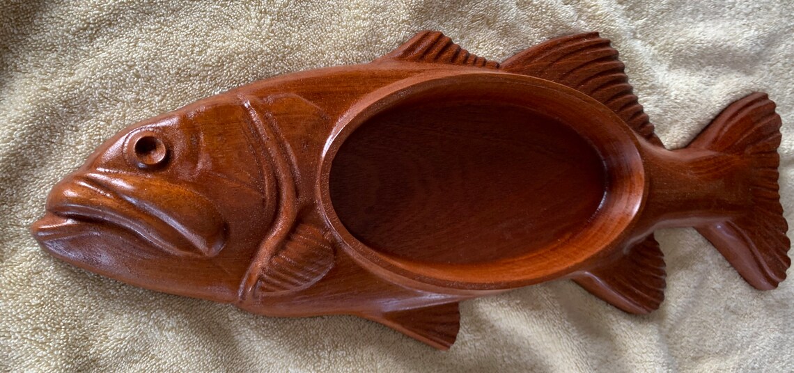 Fish Wood Carving/largemouth Bass/ Serving Platter/wood Carving,wood ...