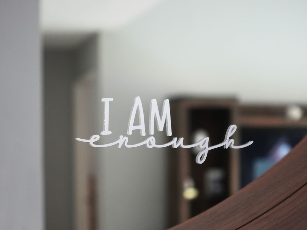 I Am Enough Positive Affirmation White Vinyl Mirror Decal, Minimalistic ...
