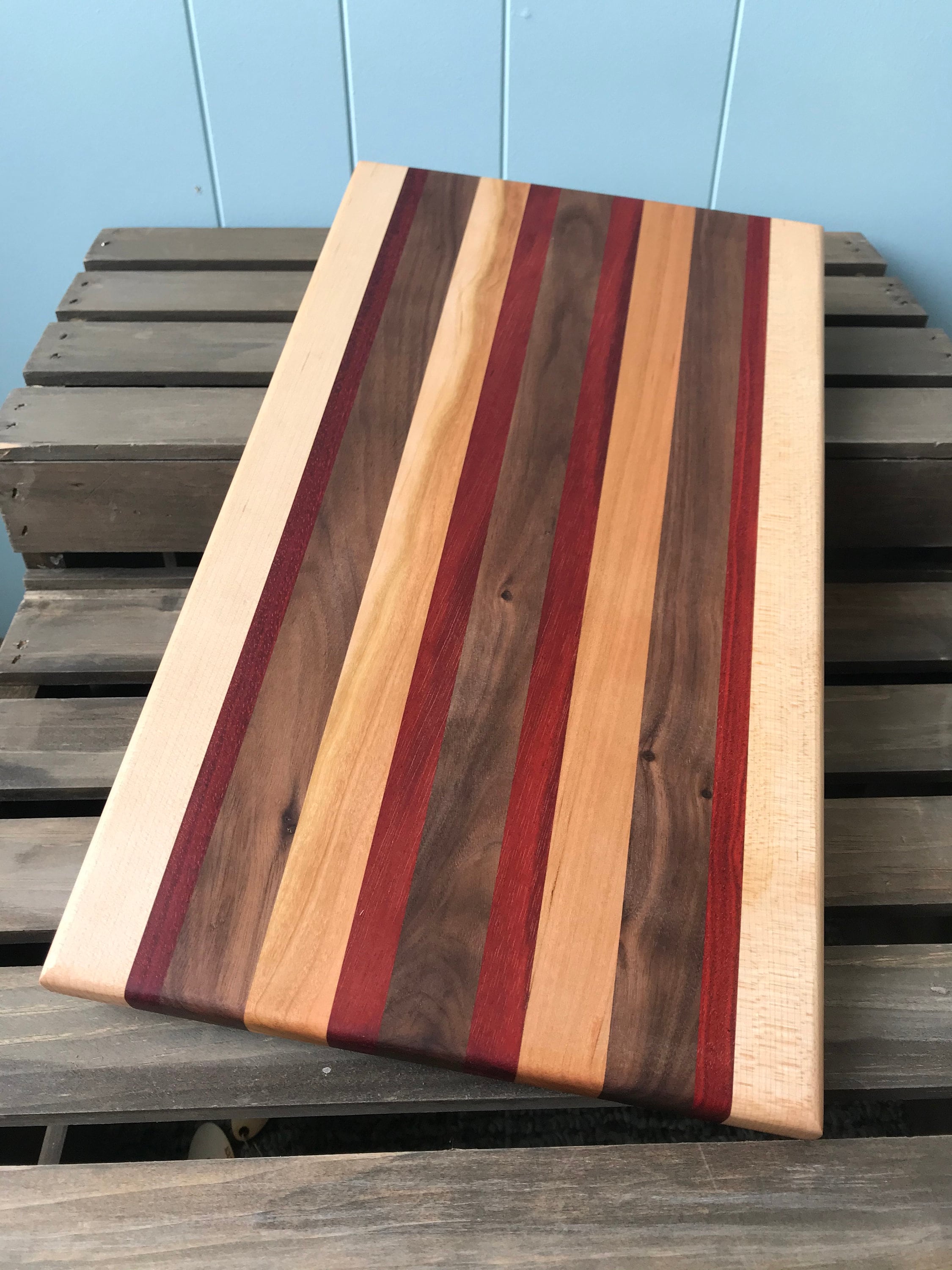 Cutting Board // Large // Cherry Walnut Maple Bloodwood | Etsy Cutting Board // Large // Cherry Walnut Maple Bloodwood | Etsy