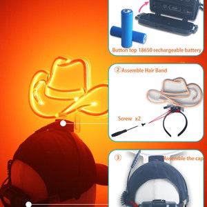 Wearable Cowboy Hat Neon Sign Cap for Halloween Night - Etsy