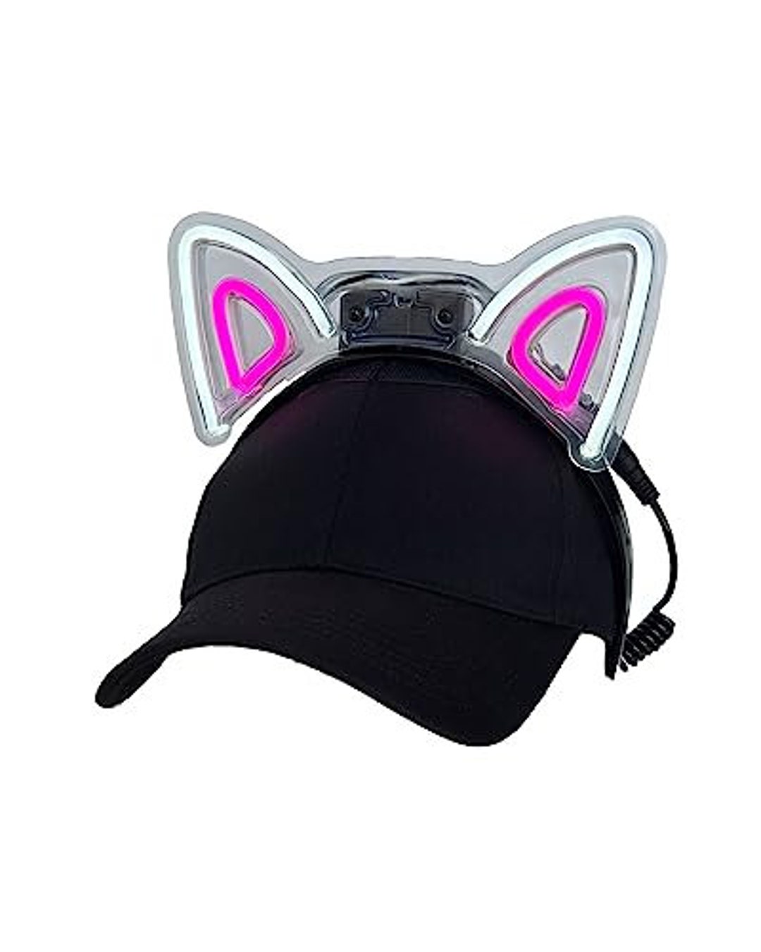 Wearable Cat Ear Neon Sign Cap for Halloween Night Gathering Party Rave ...