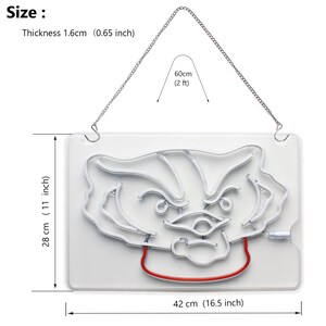 Badgers Neon Sign for March Madness Wall Decoration, Room Decoration ...