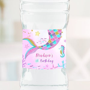 Mermaid Water Labels, Mermaid Labels, Mermaid Water Bottle Labels ...