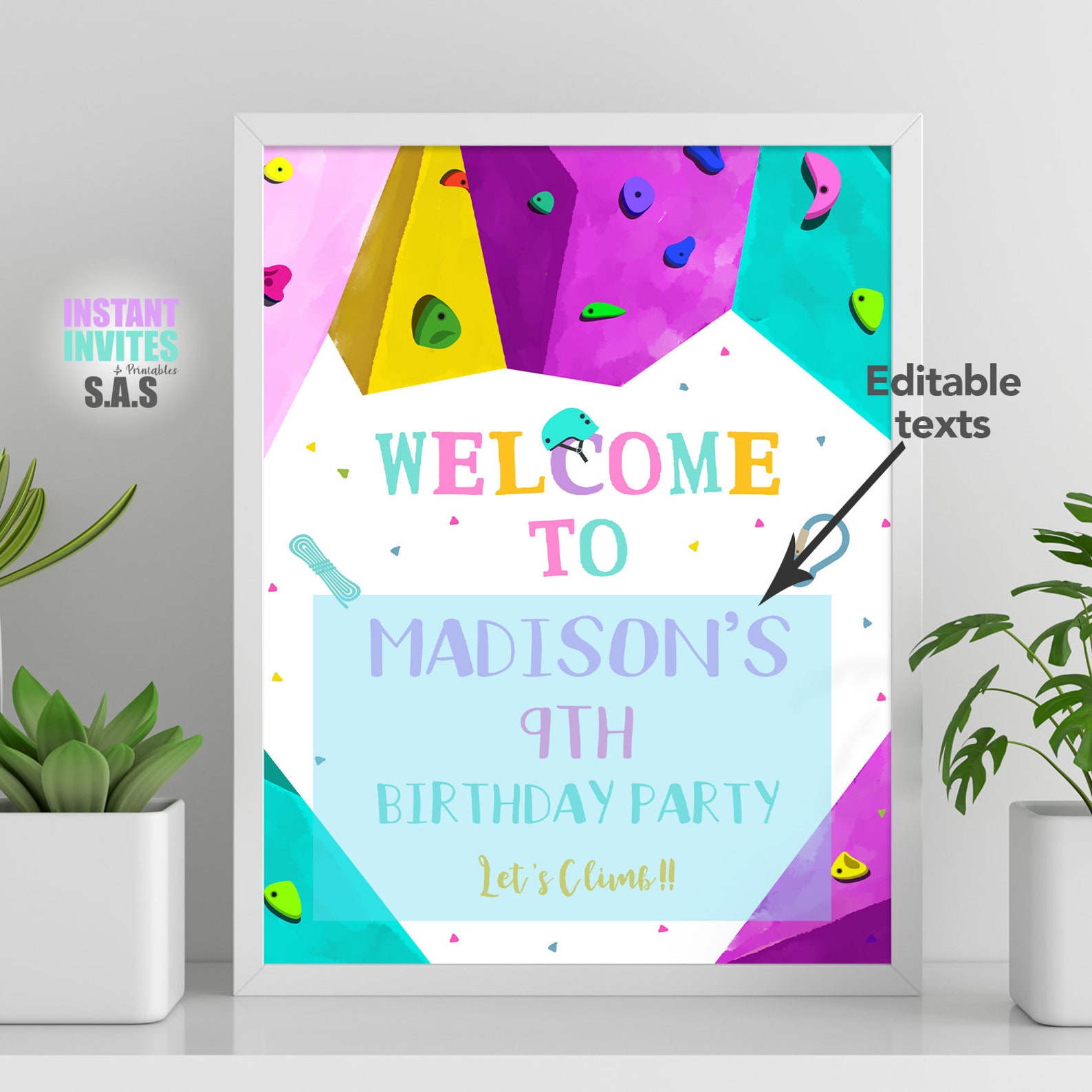 Rock Climbing Welcome Sign Rock Climbing Birthday Sign - Etsy