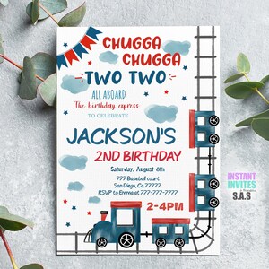 Train Invitation, Train Invites, Instant Download Train Invitations ...