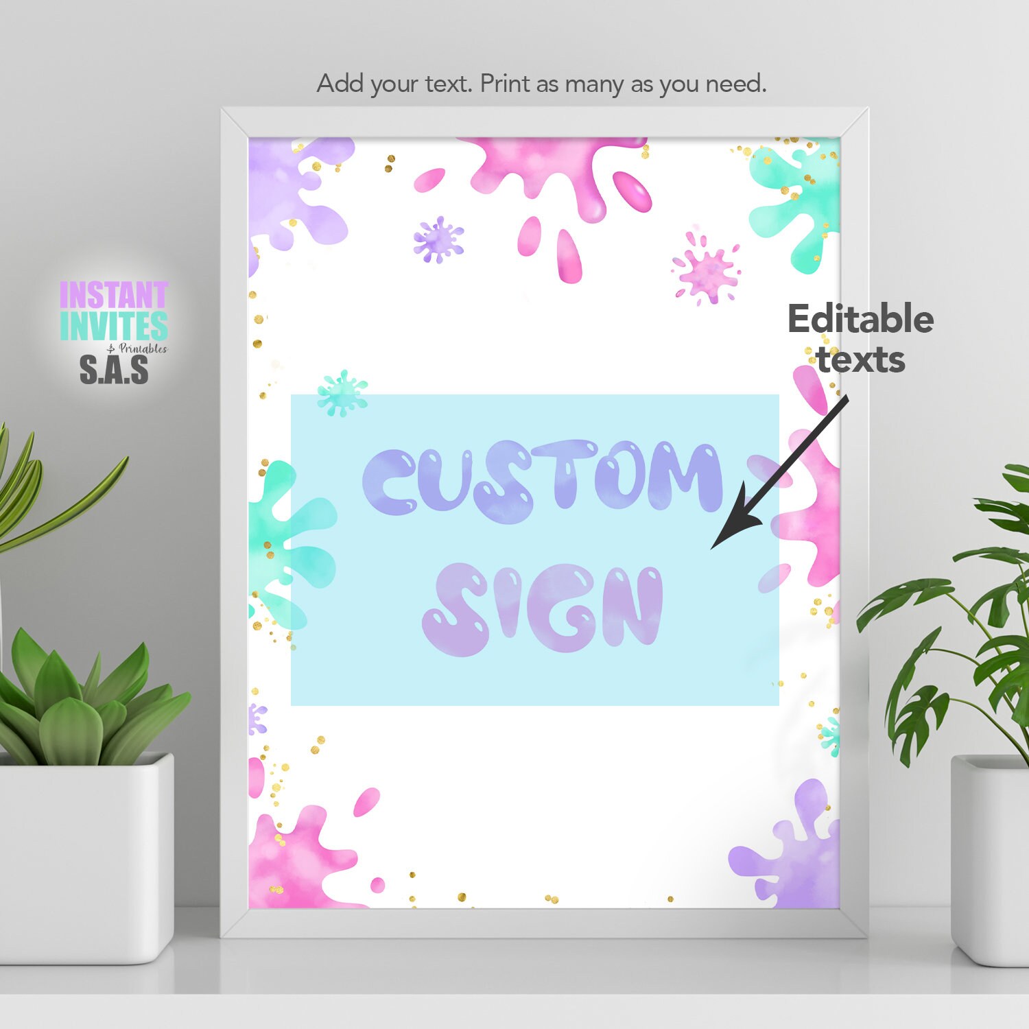 Editable Slime Sign Slime Custom Sign Slime704 - Etsy