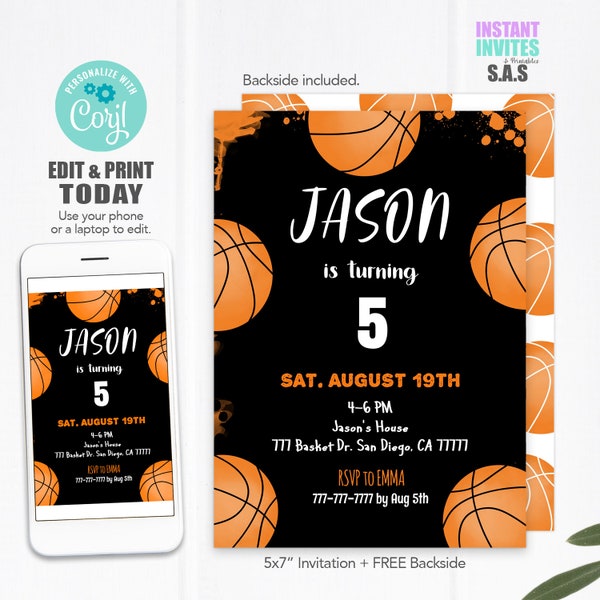 Basketball Invites - Etsy