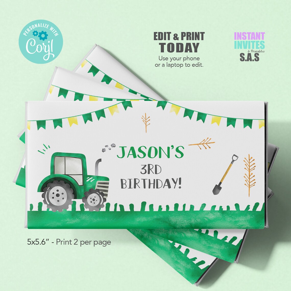 Tractor Chocolate Wrapper Tractor Chocolate Labels Tractor - Etsy