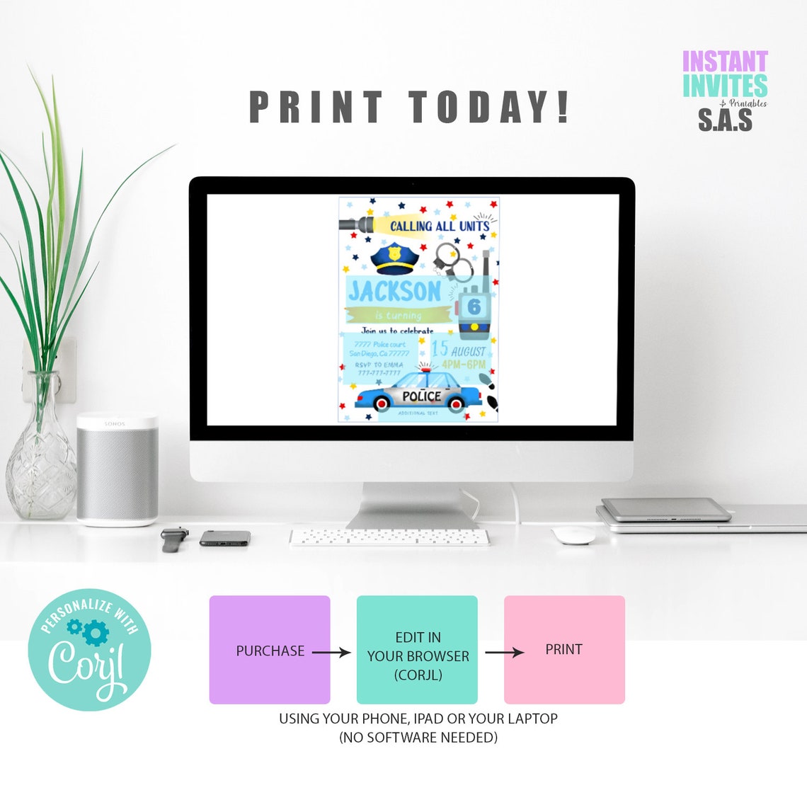 Police Invitation Police Invites Instant Download Police - Etsy