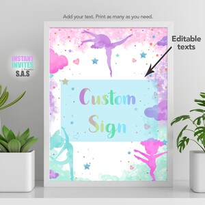 Gymnastics Custom Sign, Gymnastics Party Custom Sign, Gymnastics706 - Etsy