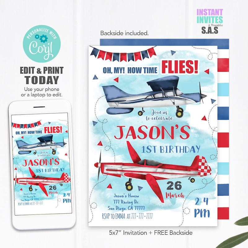 Airplane Invitation - Etsy