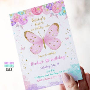 Butterfly Invitation, Butterfly Invites, Instant Download Butterfly ...