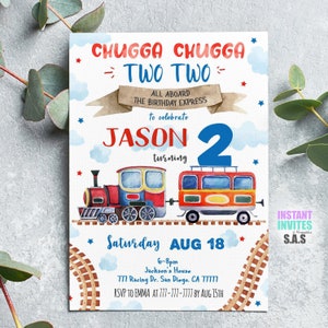 Train Invitation, Train Invites, Instant Download Train Invitations ...