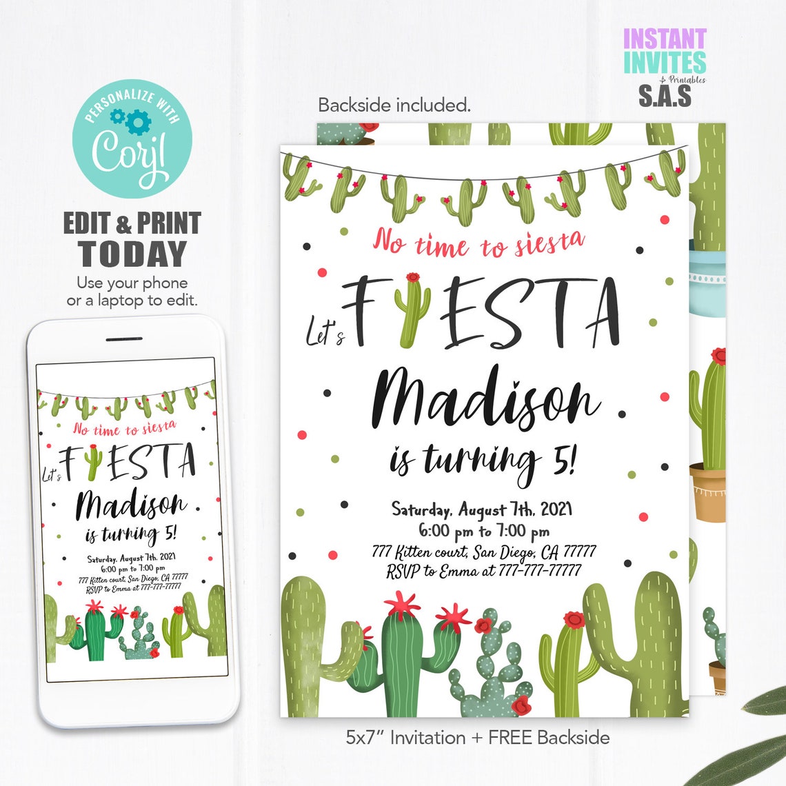 Fiesta Invitation Fiesta Invites Instant Download Fiesta | Etsy