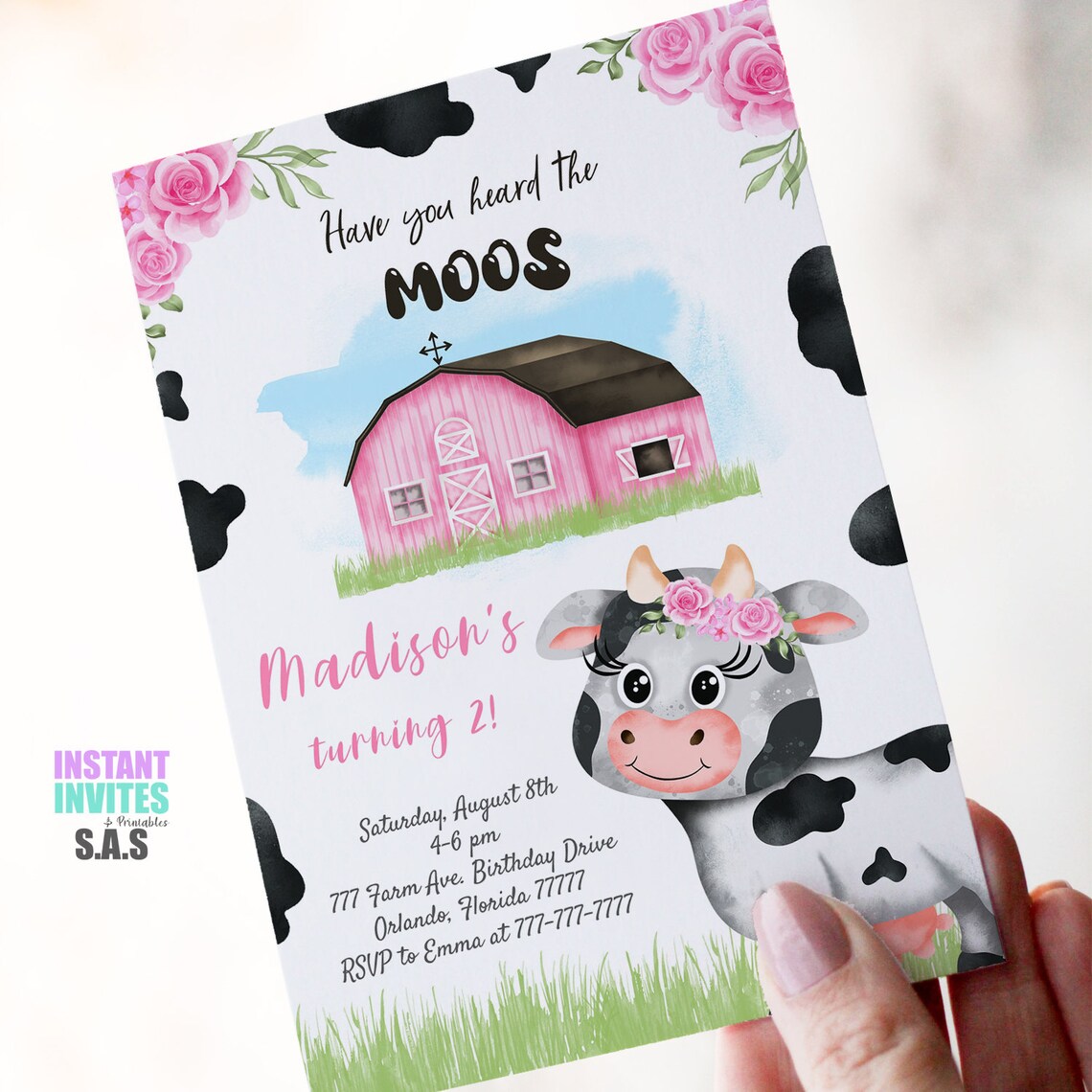 Cow Invitation Cow Invites Instant Download Cow Invitations - Etsy