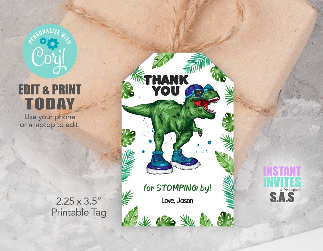 Dinosaur Tags, Dinosaur Birthday Tags, Dinosaur Favor Tags, Dinosaur748 ...