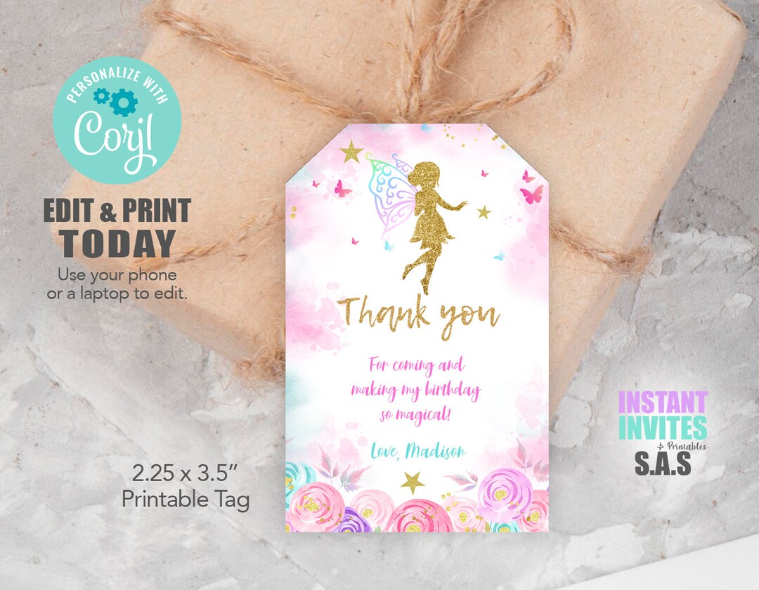 Fairy Tags, Fairy Birthday Tags, Fairy Favor Tags, Fairy706 - Etsy