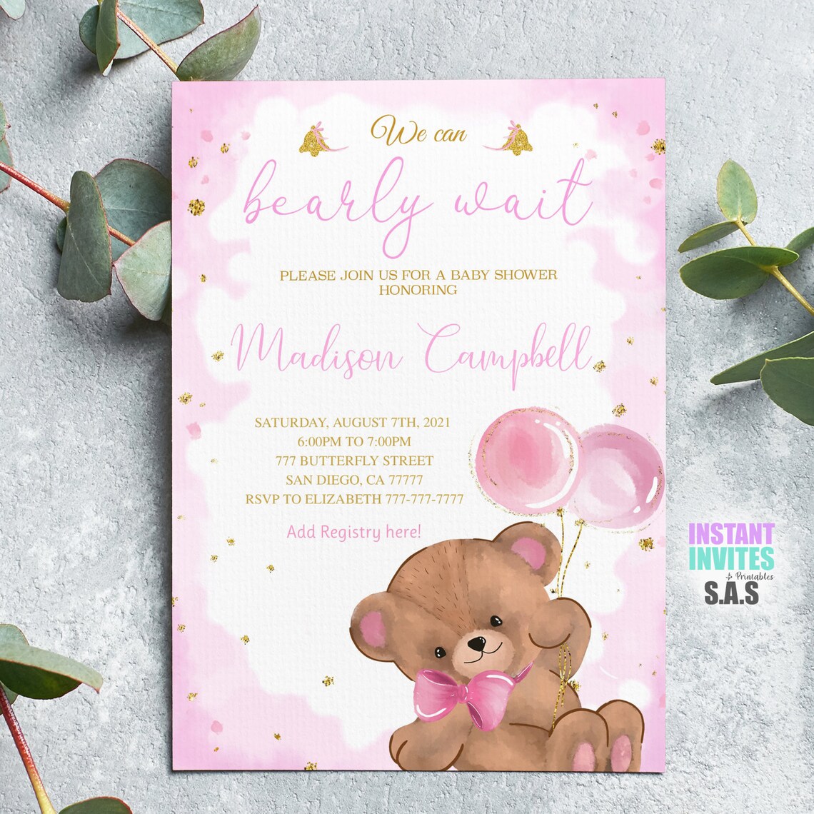 Teddy Bear Invitation Teddy Bear Invite Instant Download - Etsy