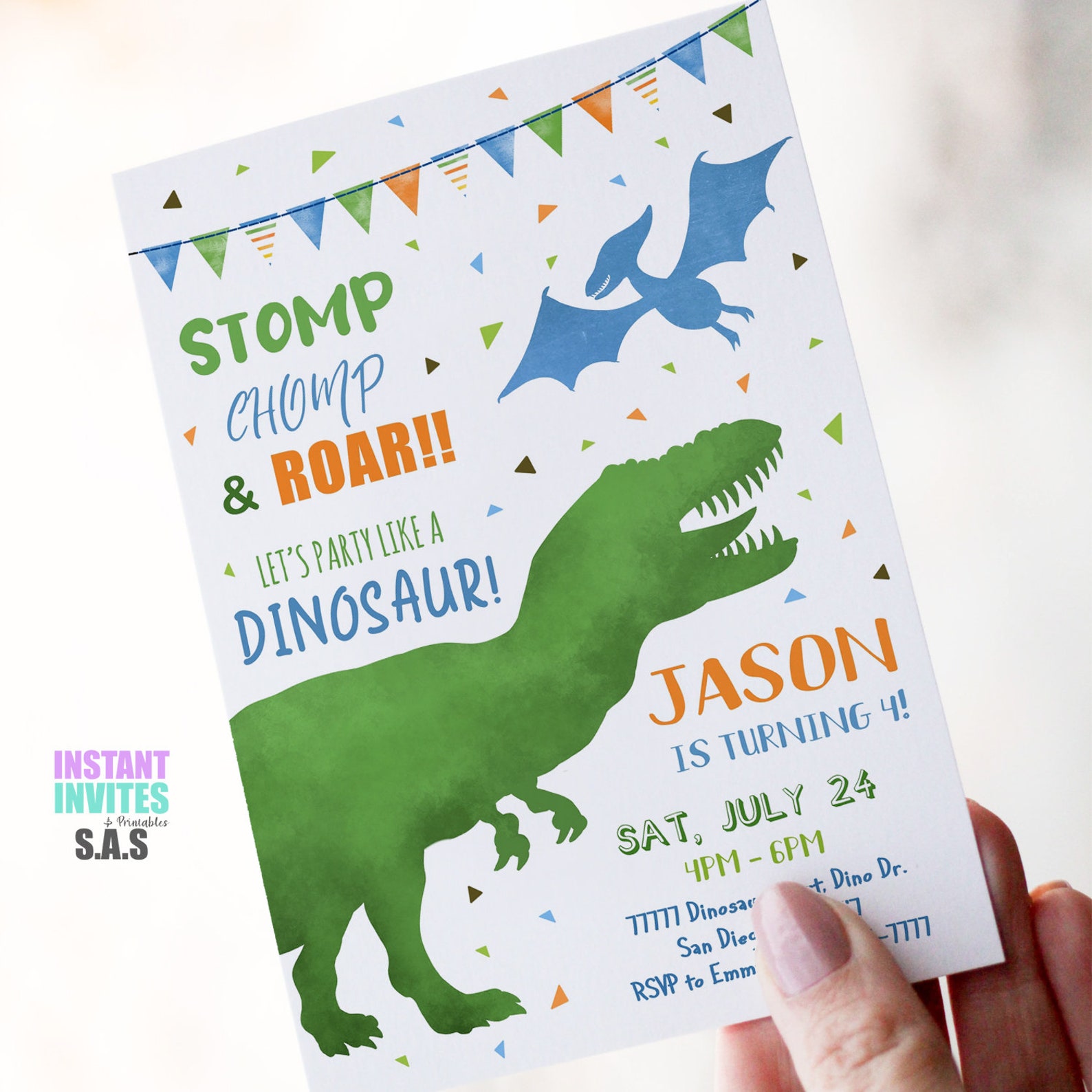 Dinosaur Invitation Dinosaur Invites Instant Download - Etsy