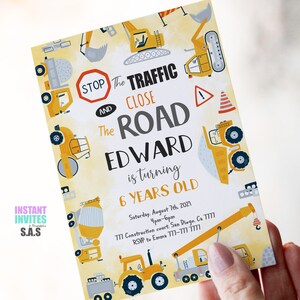 Construction Invitation, Construction Invites, Instant Download ...