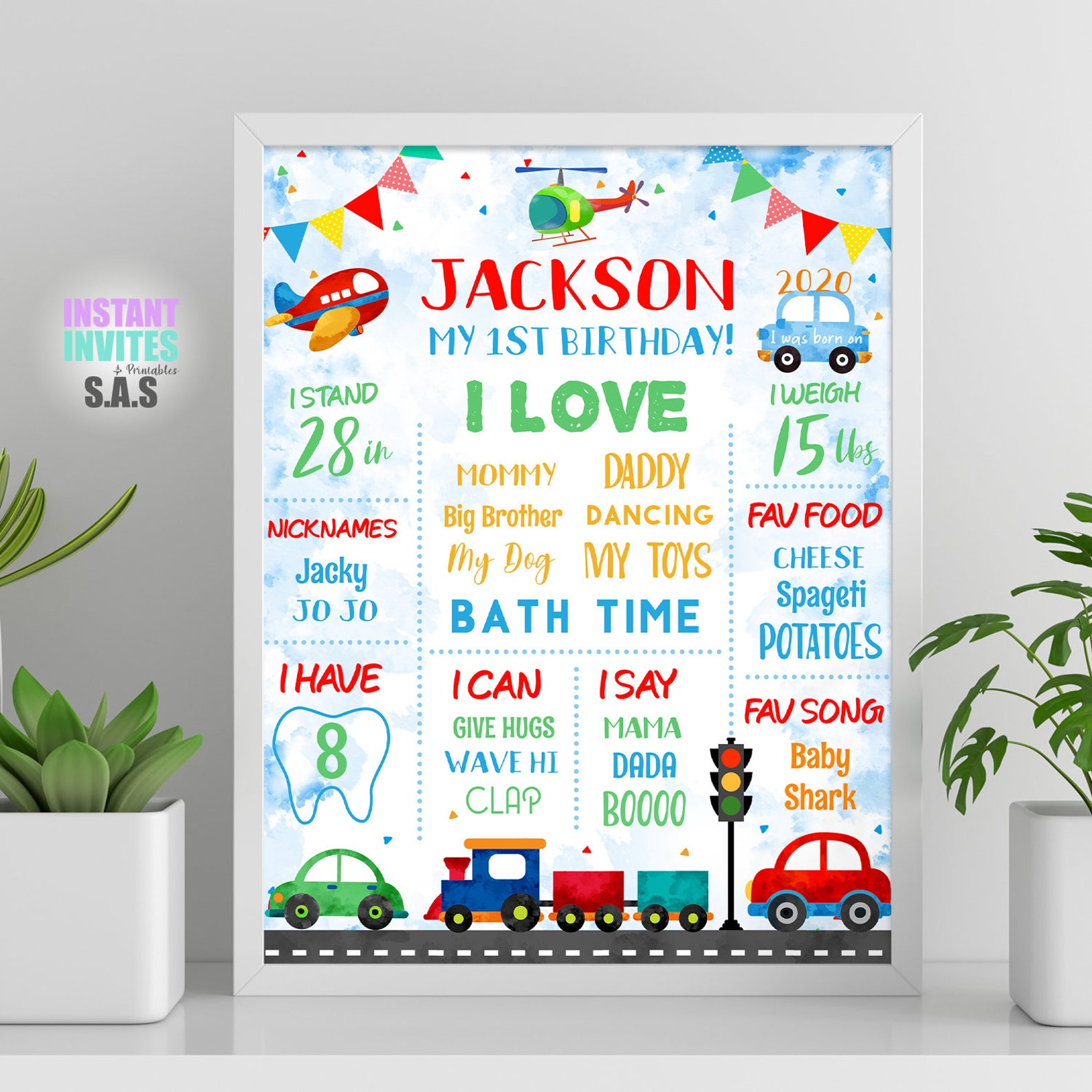 Transport Milestone Sign Editable Transport Birthday Sign | Etsy