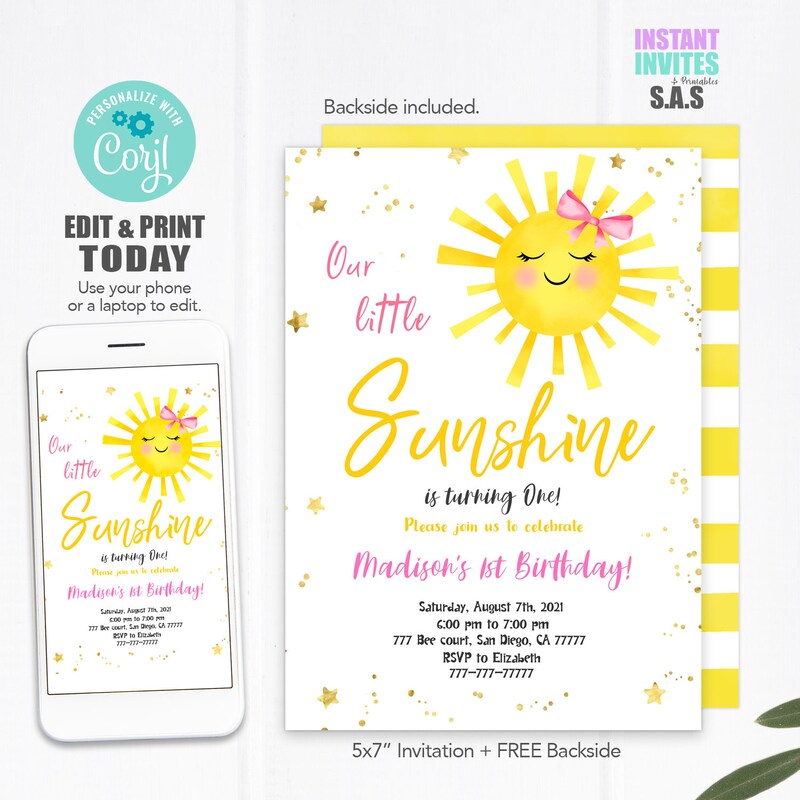 Sunshine Invitation - Etsy