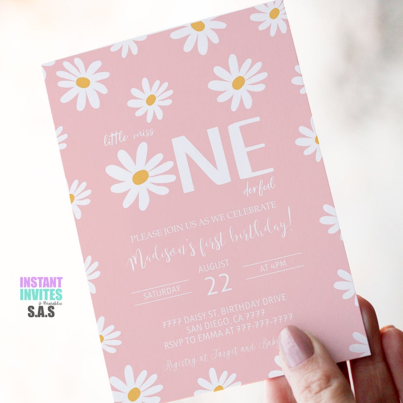 Daisy Invitations Daisy Invite Instant Download Daisy - Etsy