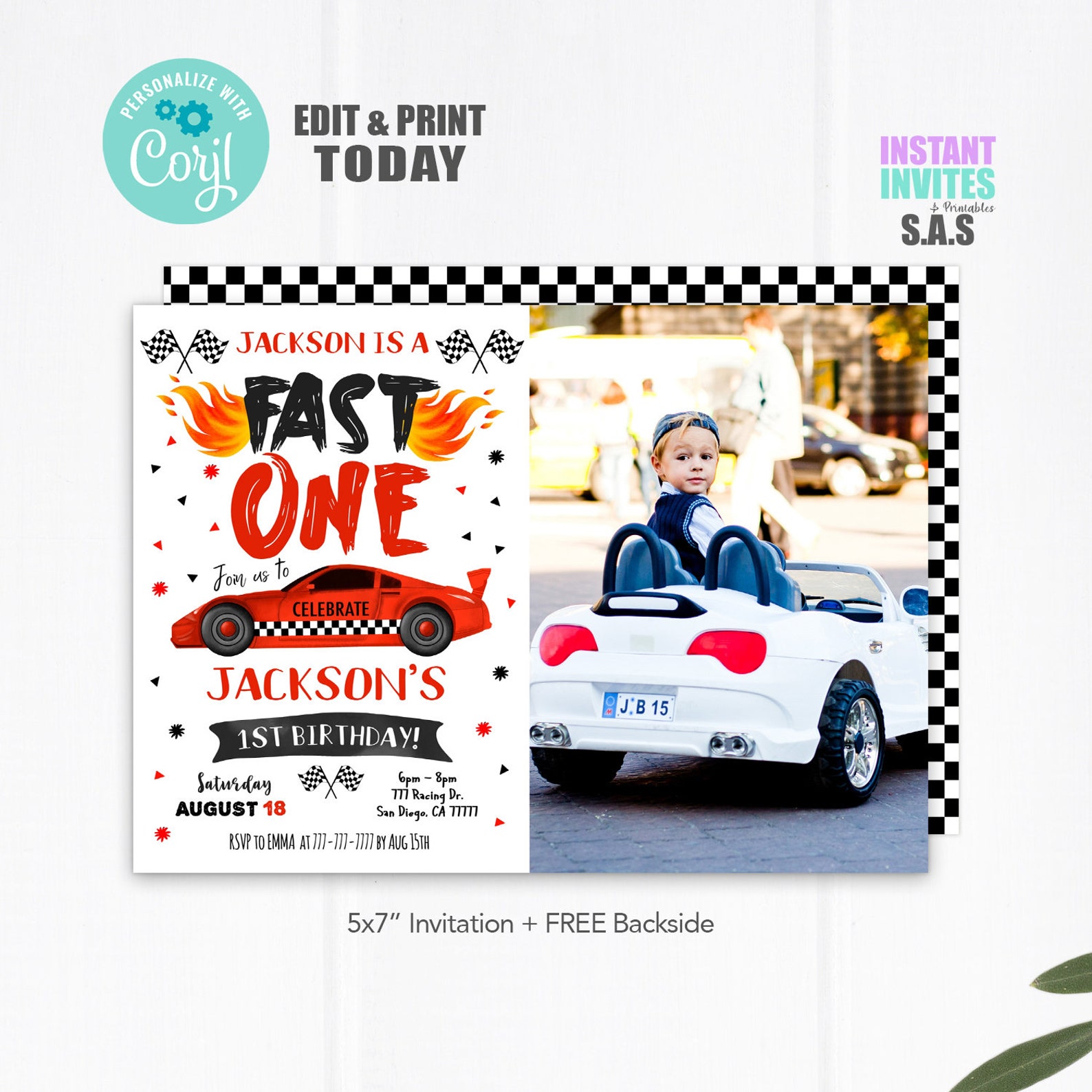 Editable Fast One Invitation Fast One Picture Invites - Etsy