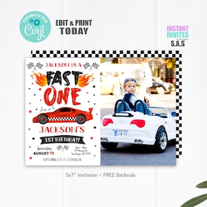 Editable Fast One Invitation Fast One Picture Invites - Etsy